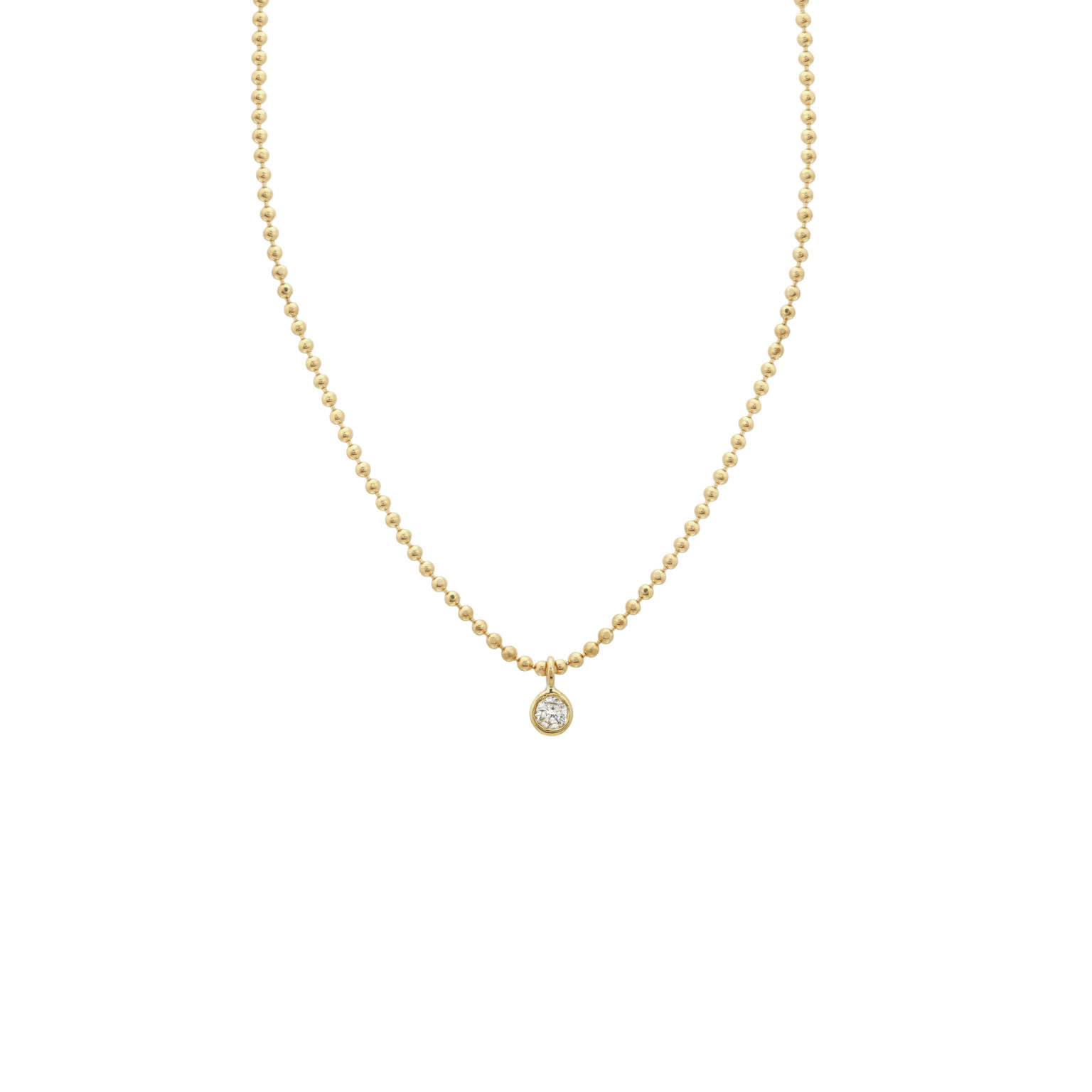 Diamond Bezel Ball Chain Necklace