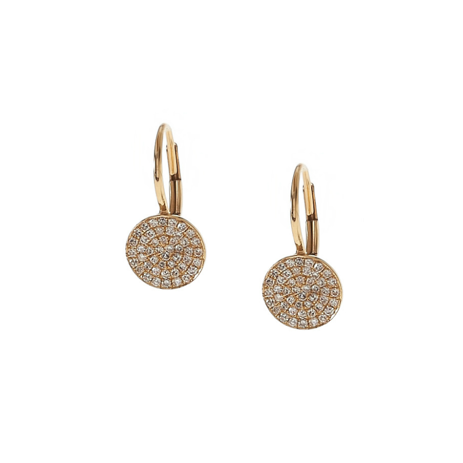 Pave Diamond Disc Earrings