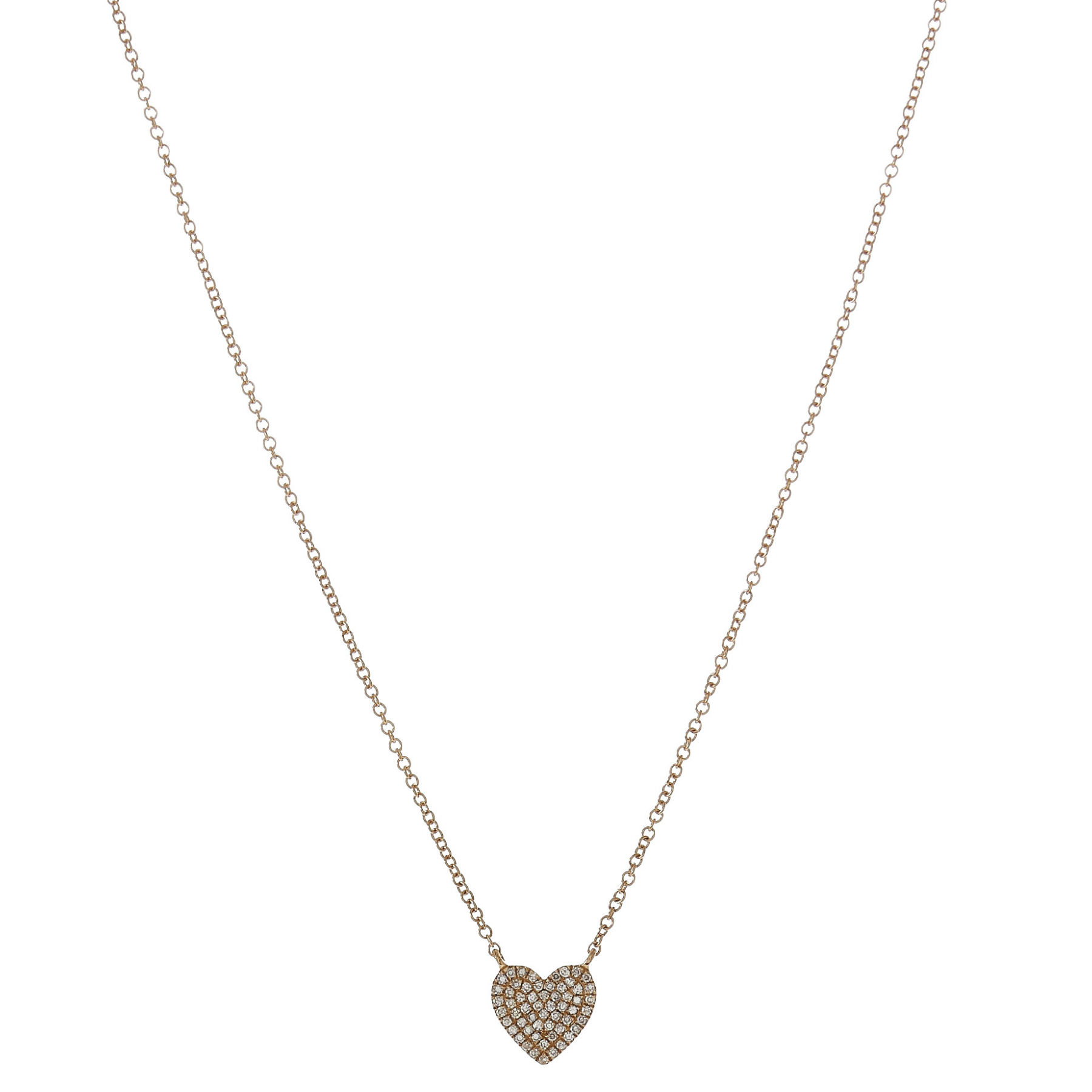 Pave Diamond Heart Necklace