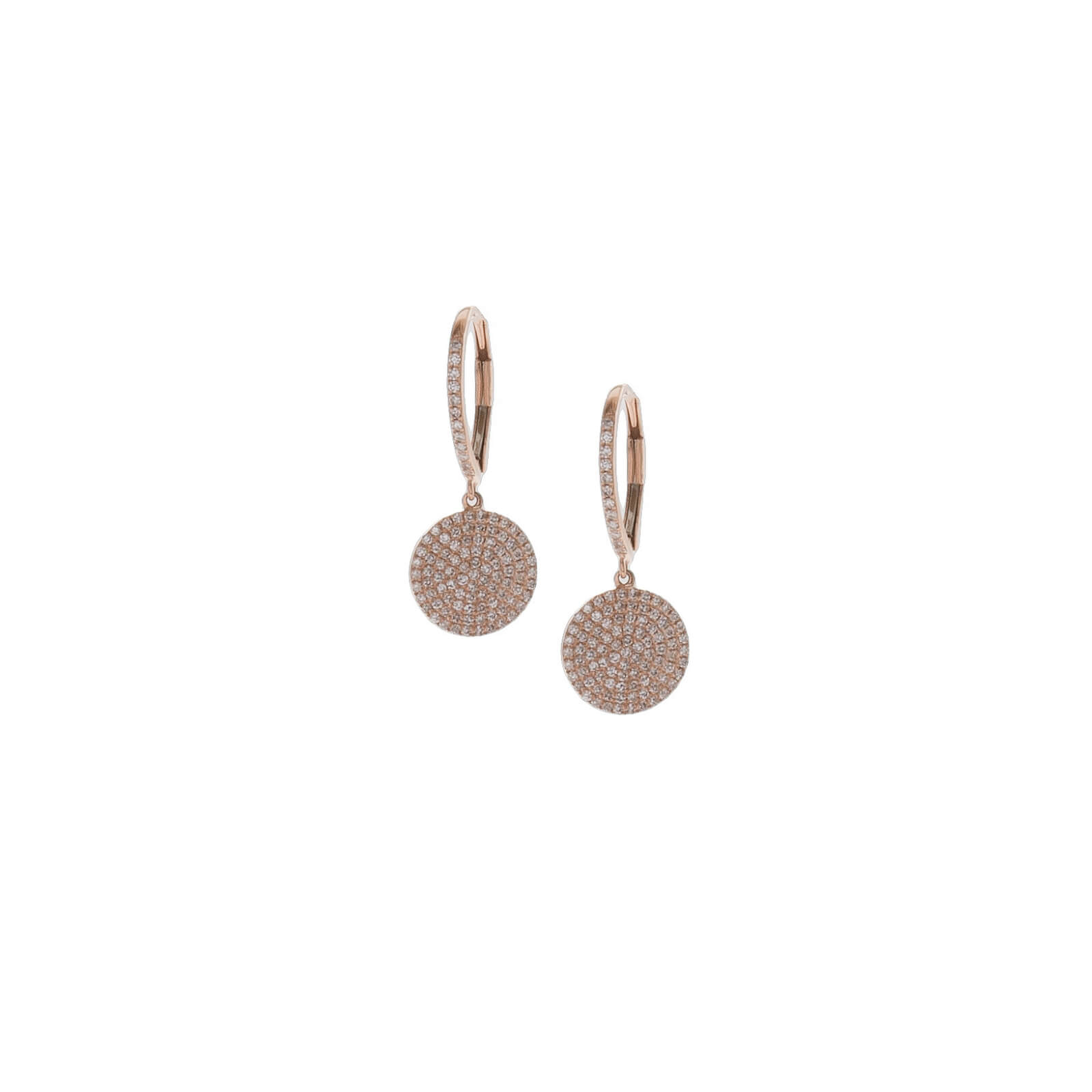 Pave Diamond Disc Dangle Earrings
