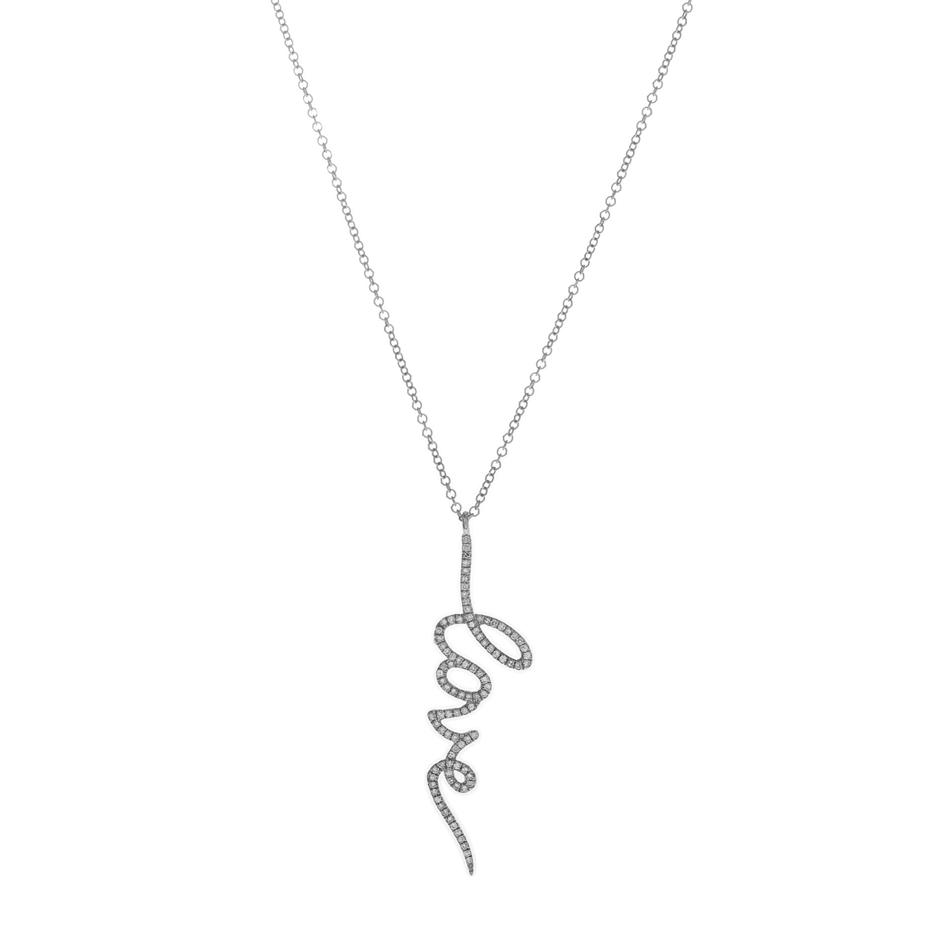 Pave LOVE Script Necklace