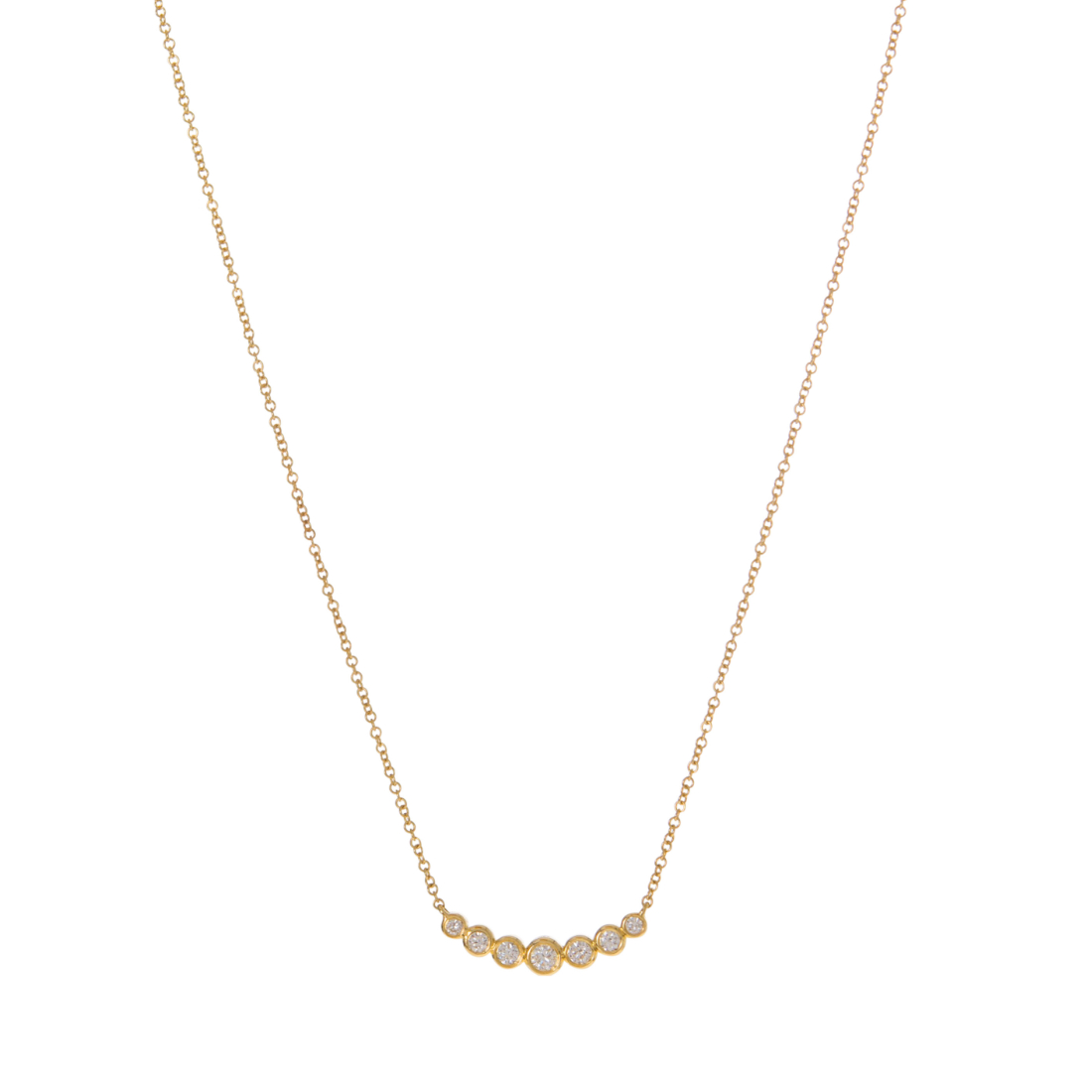 Diamond Bezel Curved Bar Necklace - Moondance Jewelry Gallery