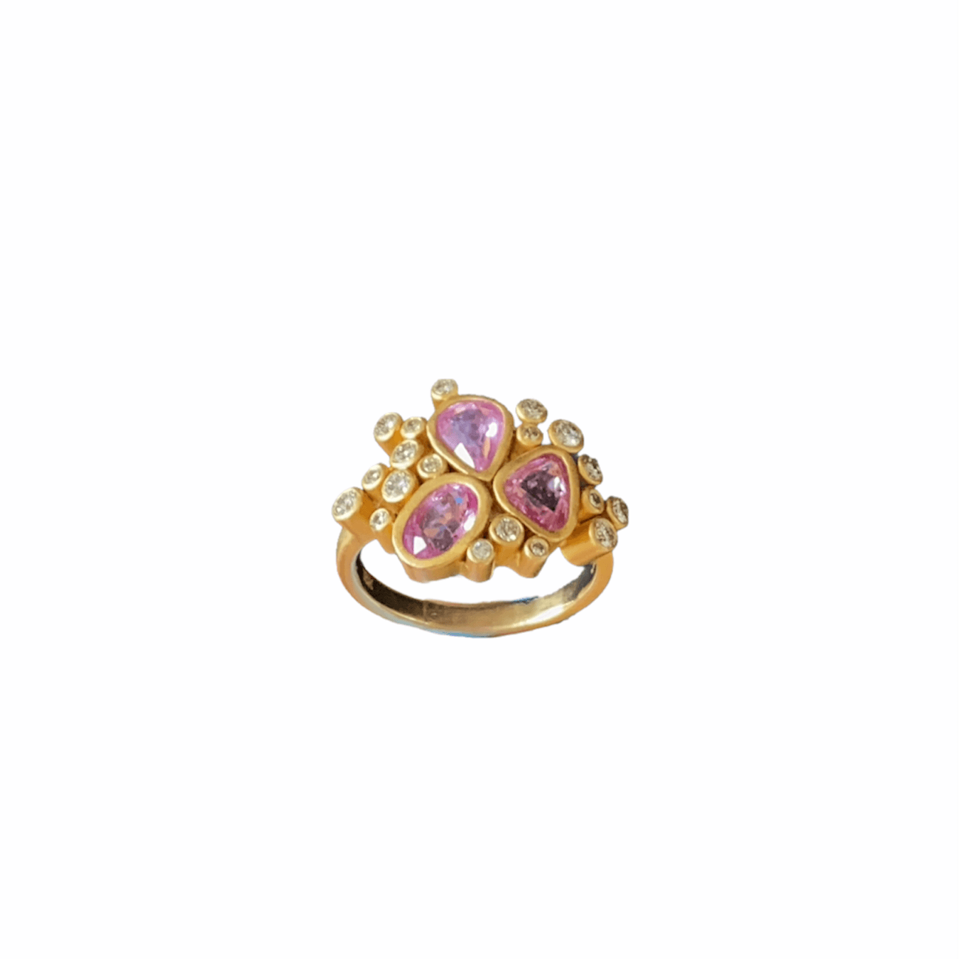 Pink Sapphire & Diamond Firework Ring - Moondance Jewelry Gallery