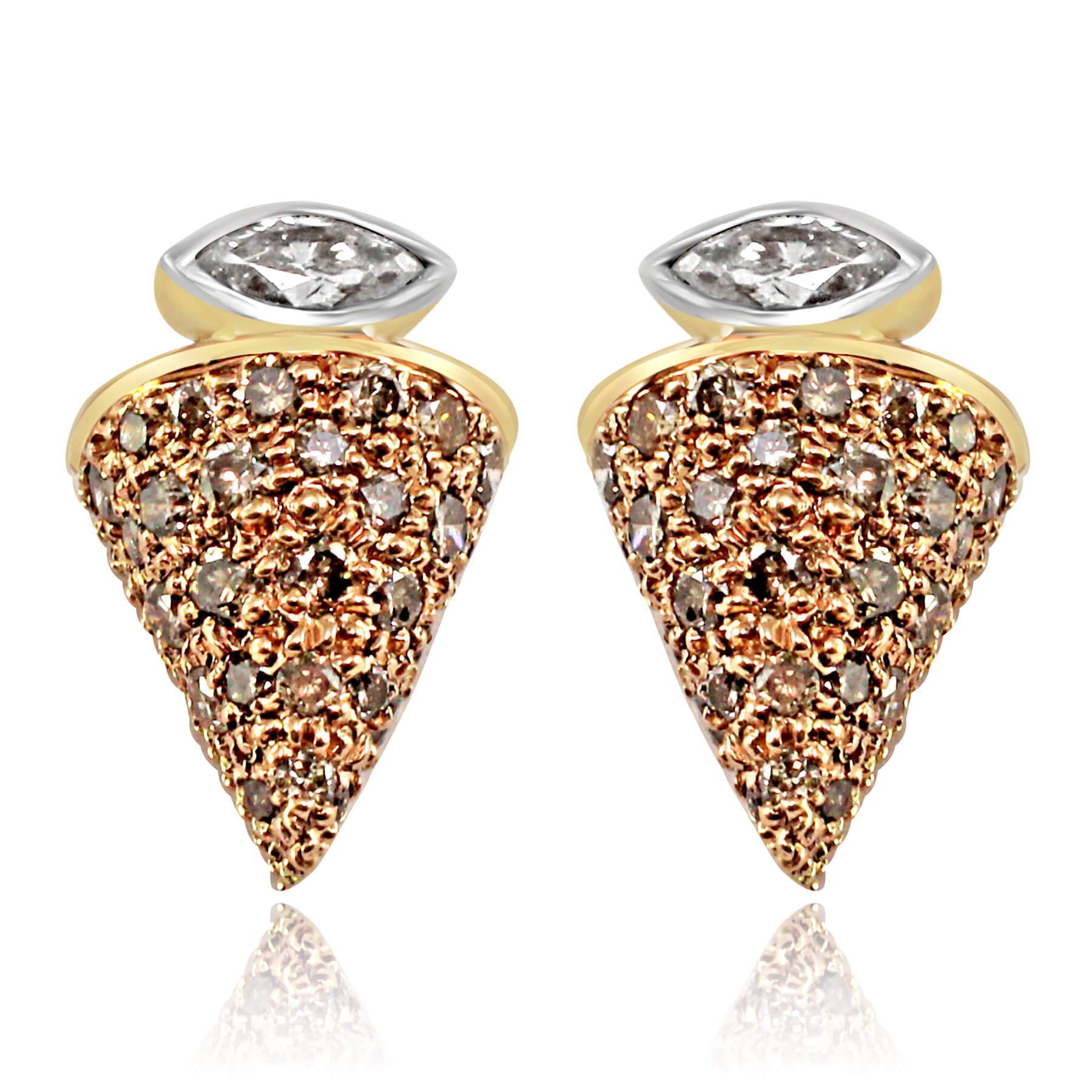 Vivaan Brown Diamond Cone Studs - Moondance Jewelry Gallery